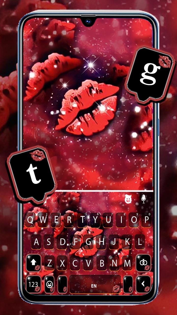 Download Glitter Kissing Lips Keyboard android on PC