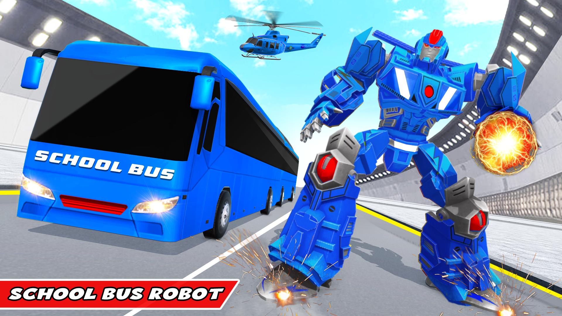 Download School Bus Robot Car Game android on PC