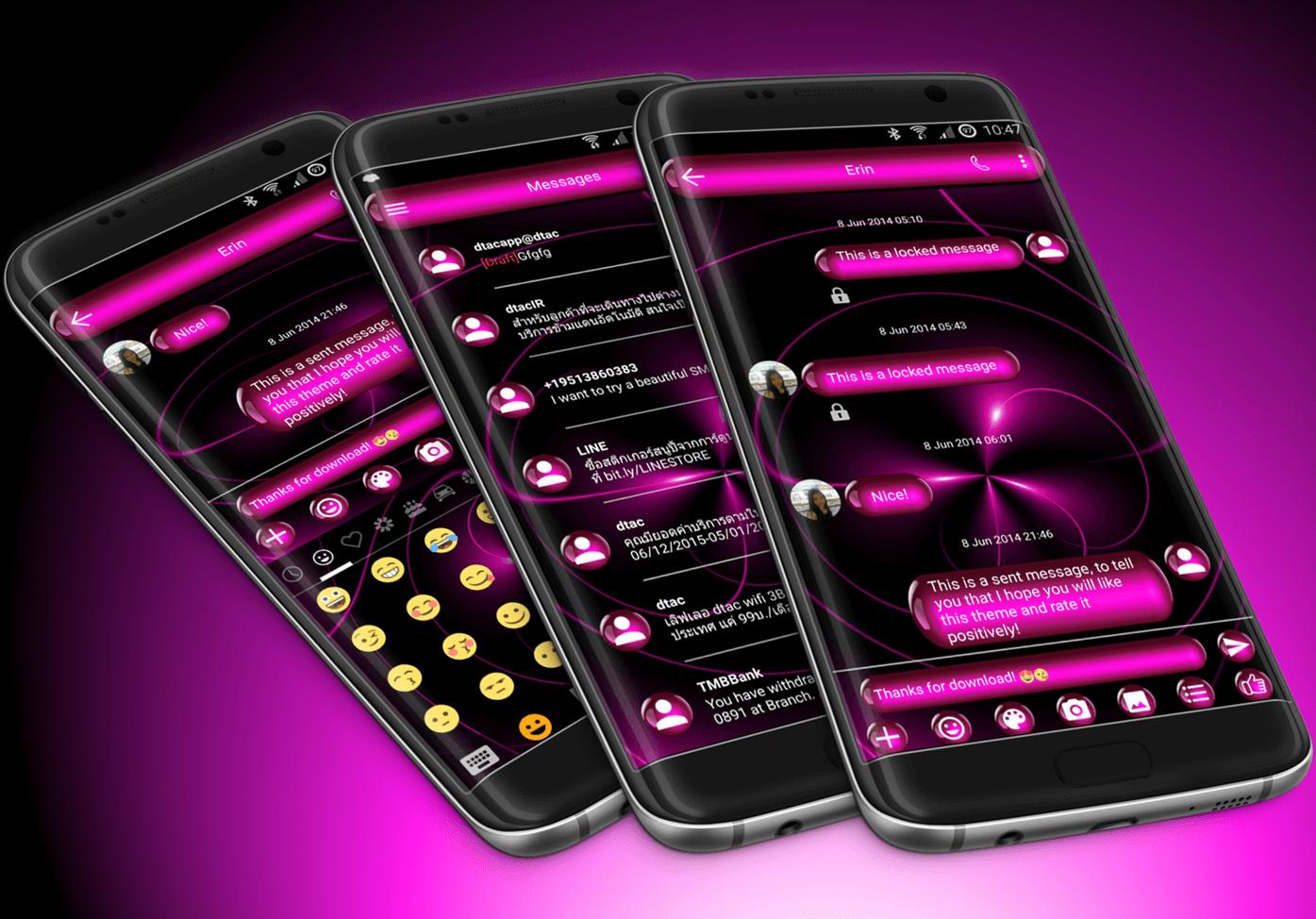 Download SMS Messages SpheresPink Theme android on PC
