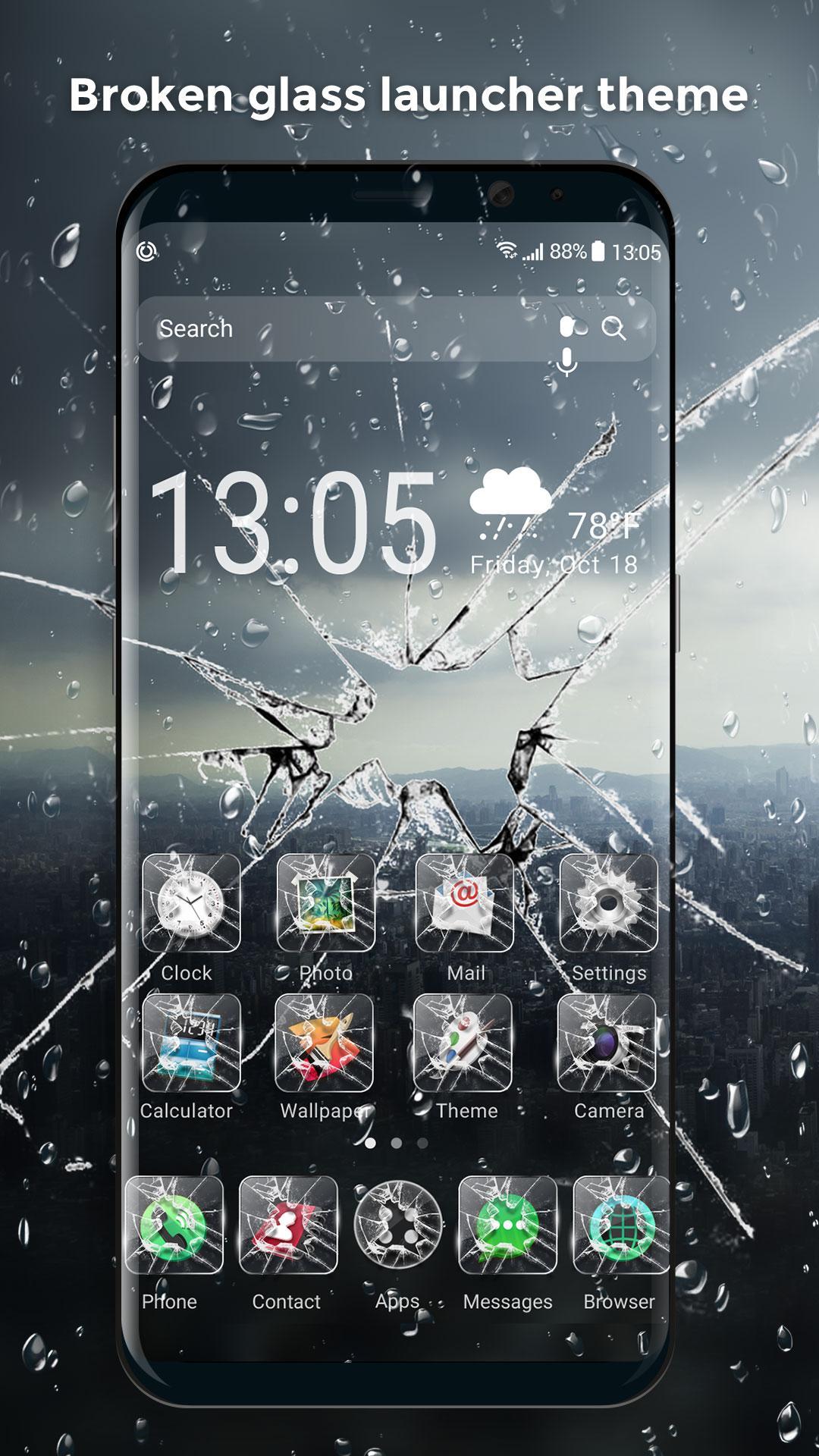 تنزيل Broken Screen Glass Launcher for Android على جهاز الكمبيوتر ...