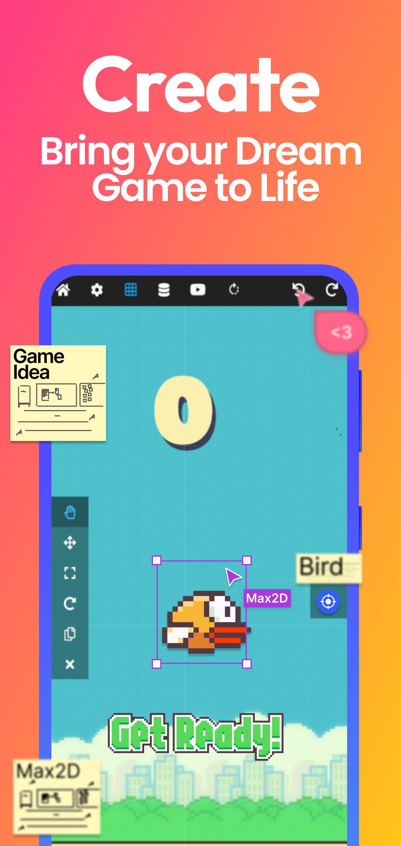 Download Max2D: Game Maker, Game Engine android on PC
