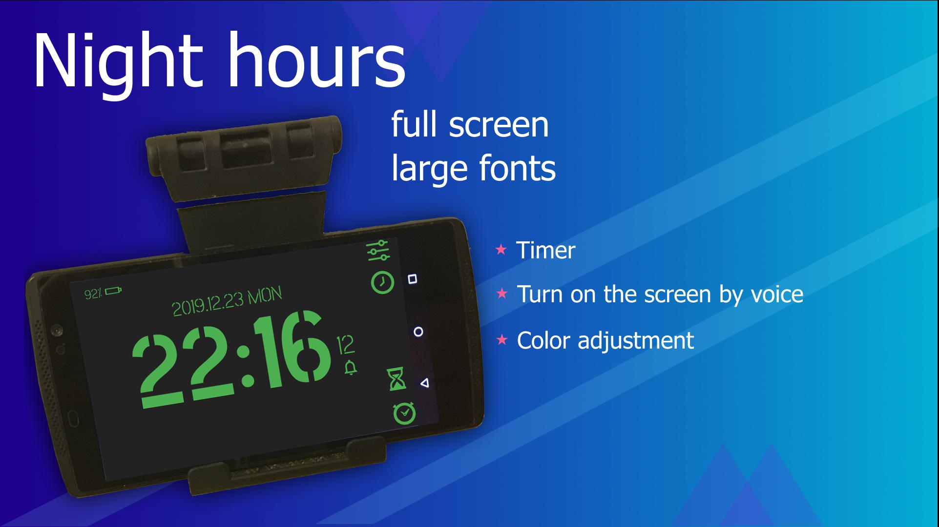 Download Full-screen digital clock. Tim android on PC