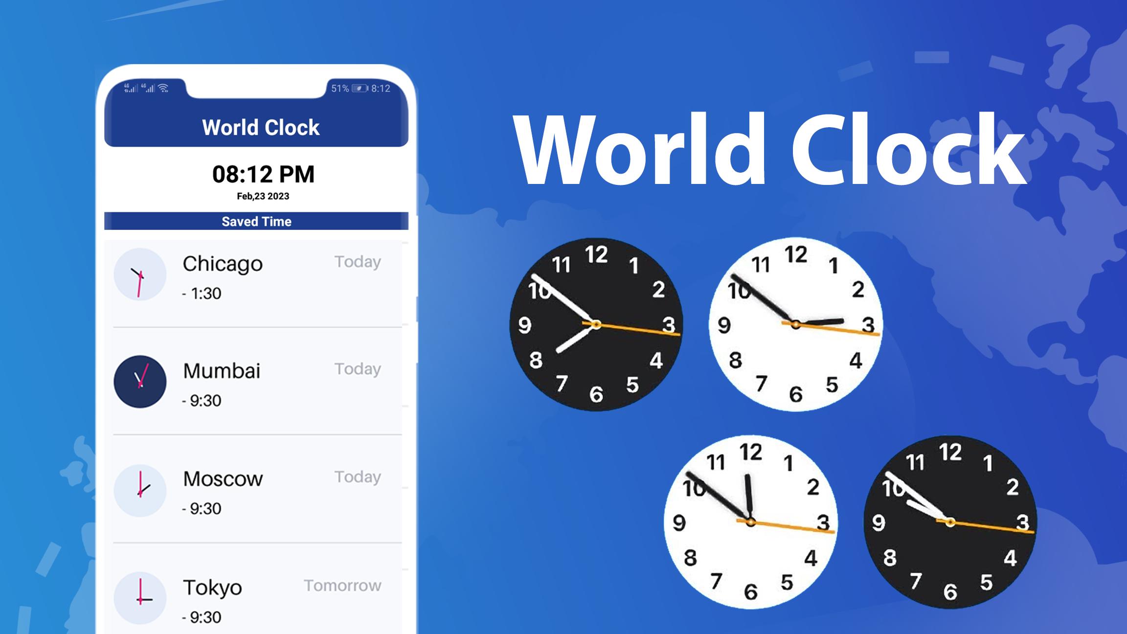 Download World Clock -World Time Zones android on PC