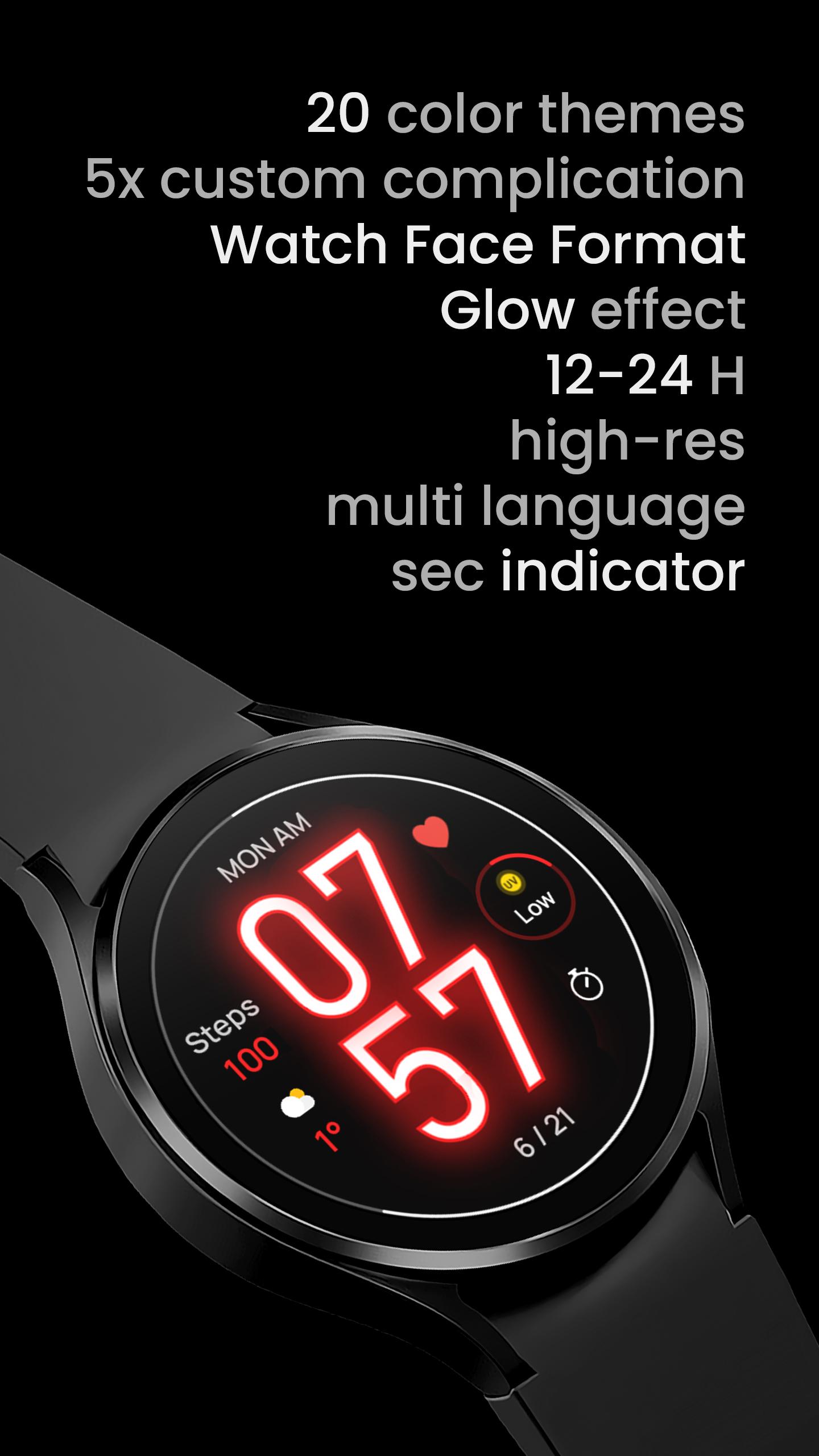 Скачать Glow Digital: Watch face на ПК | Официальный представитель GameLoop