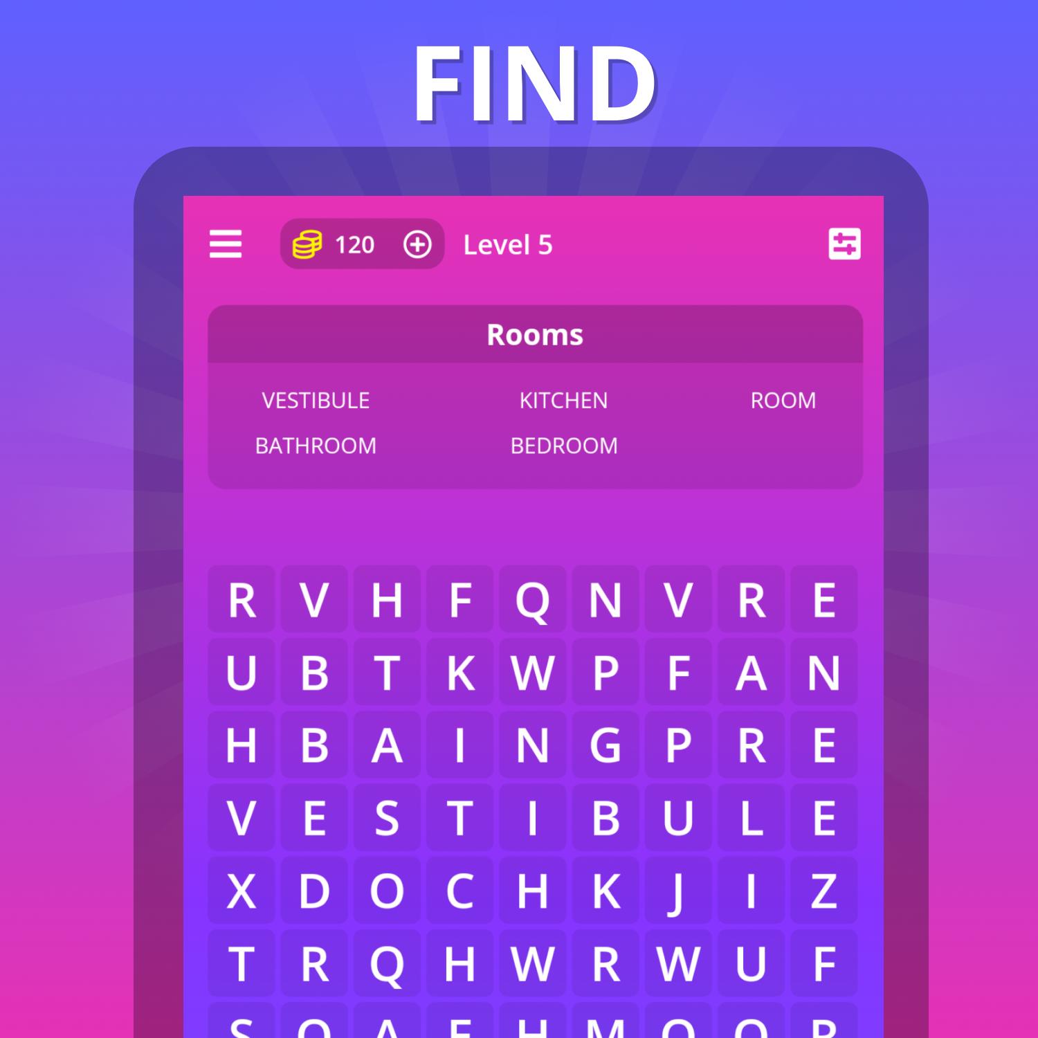 Unduh Word Search - Find words games di PC | Resmi GameLoop