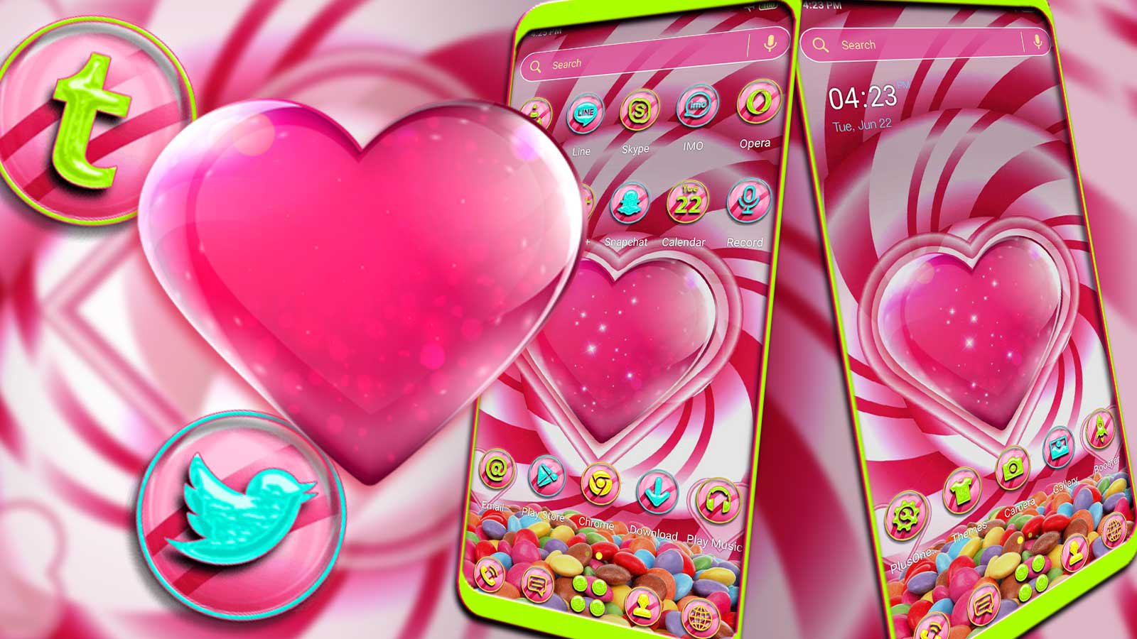 Download Candy Heart Theme android on PC