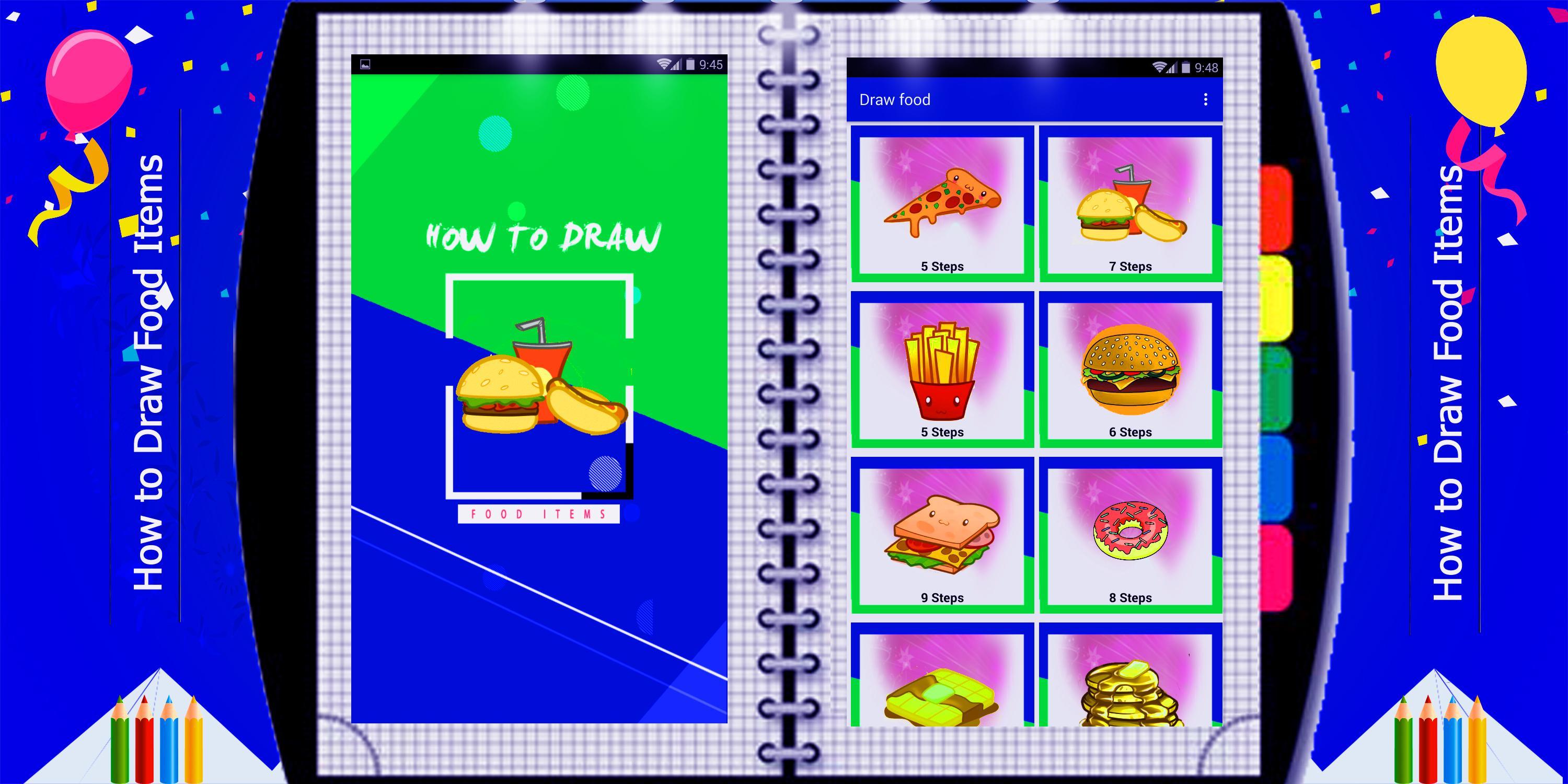 Download How To Draw Food Items Step By android on PC