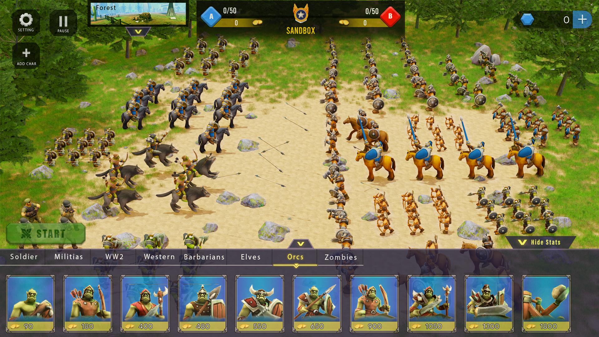 Download Epic War Simulator Battle Game android on PC