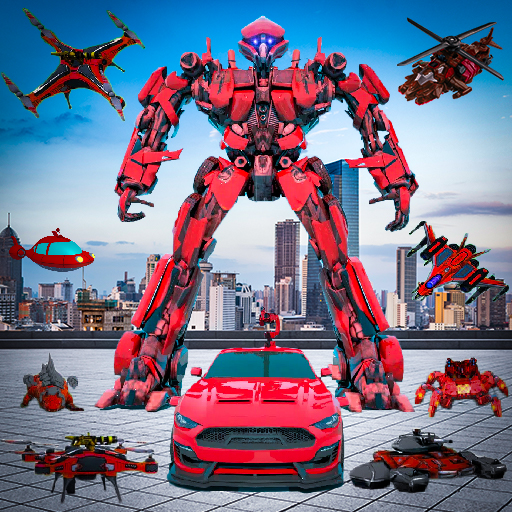 Download Flying Muscle Robot Car Game android on PC