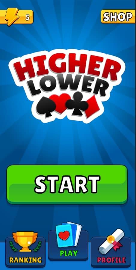 Download Higher Lower Cards android on PC
