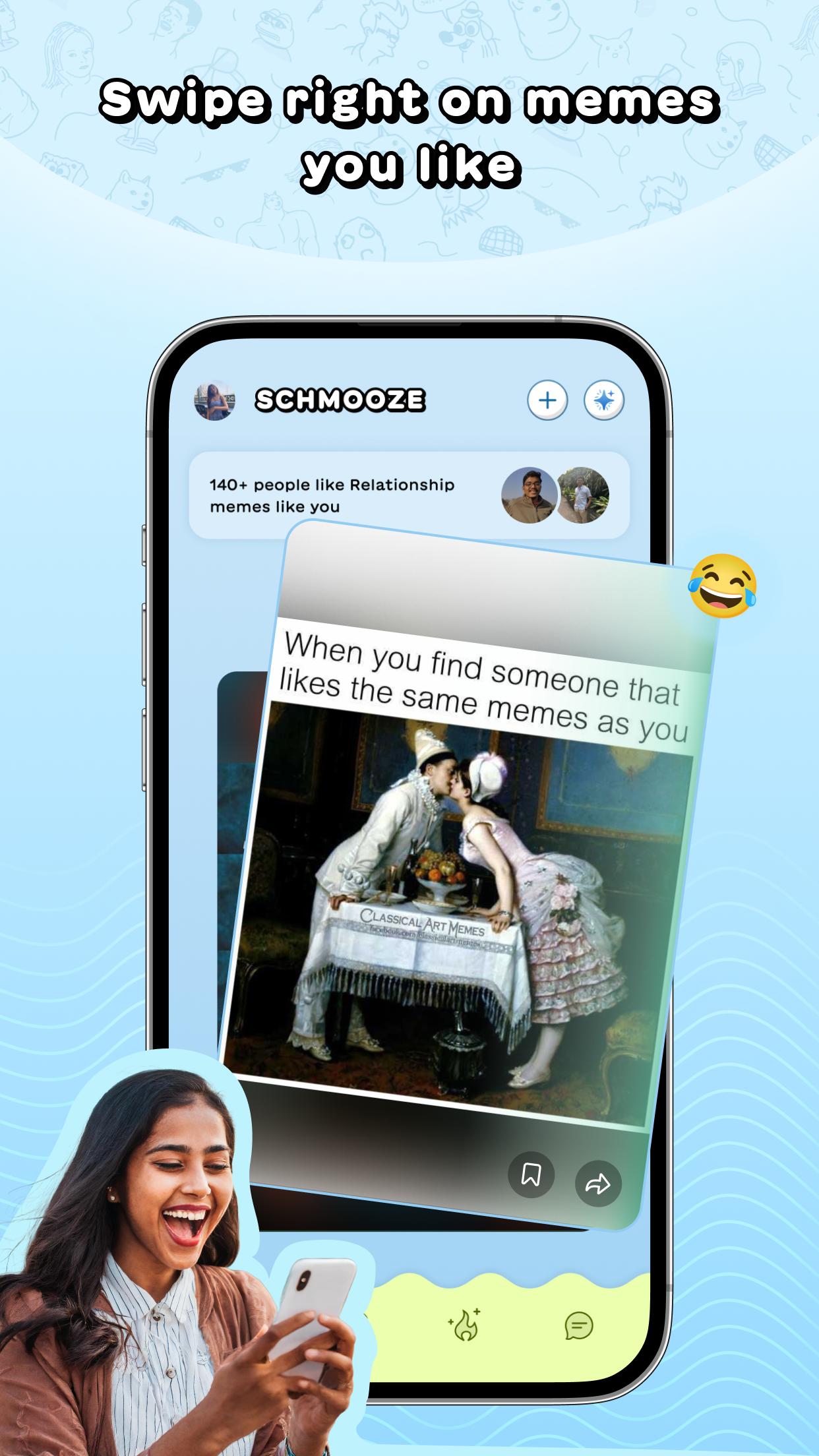 Download Schmooze: Meme, Match, & Date android on PC
