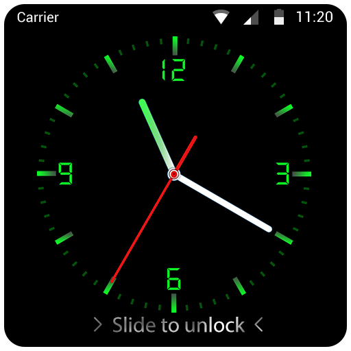 Download Analog Digital Clock Lock Screen android on PC