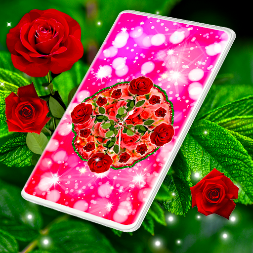 Download Spring Rose Clock Wallpaper android on PC
