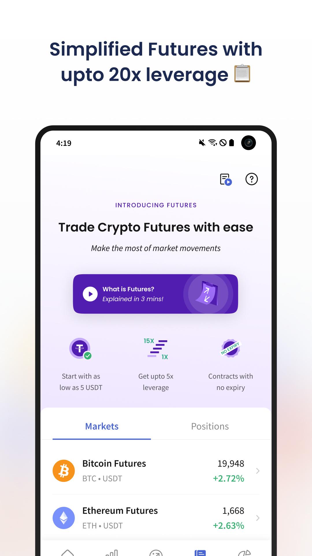 Download CoinDCX:Bitcoin Investment App android on PC