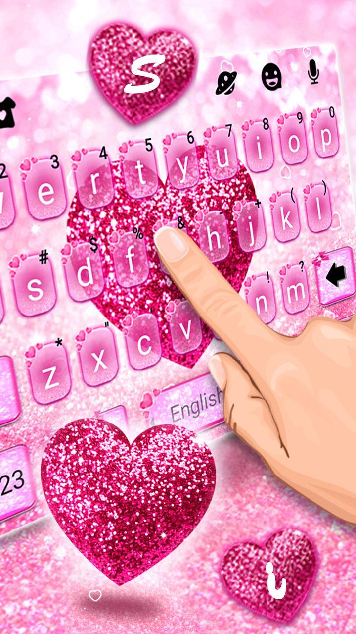 Baixe Tema Keyboard Pink Glitter Hea no PC | Oficial GameLoop