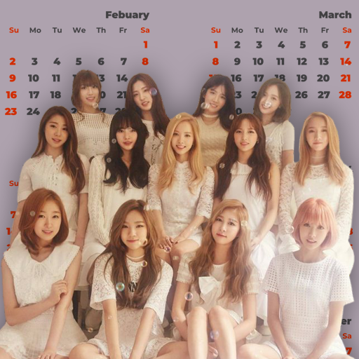 Download Cosmic Girls Calendar Widget android on PC