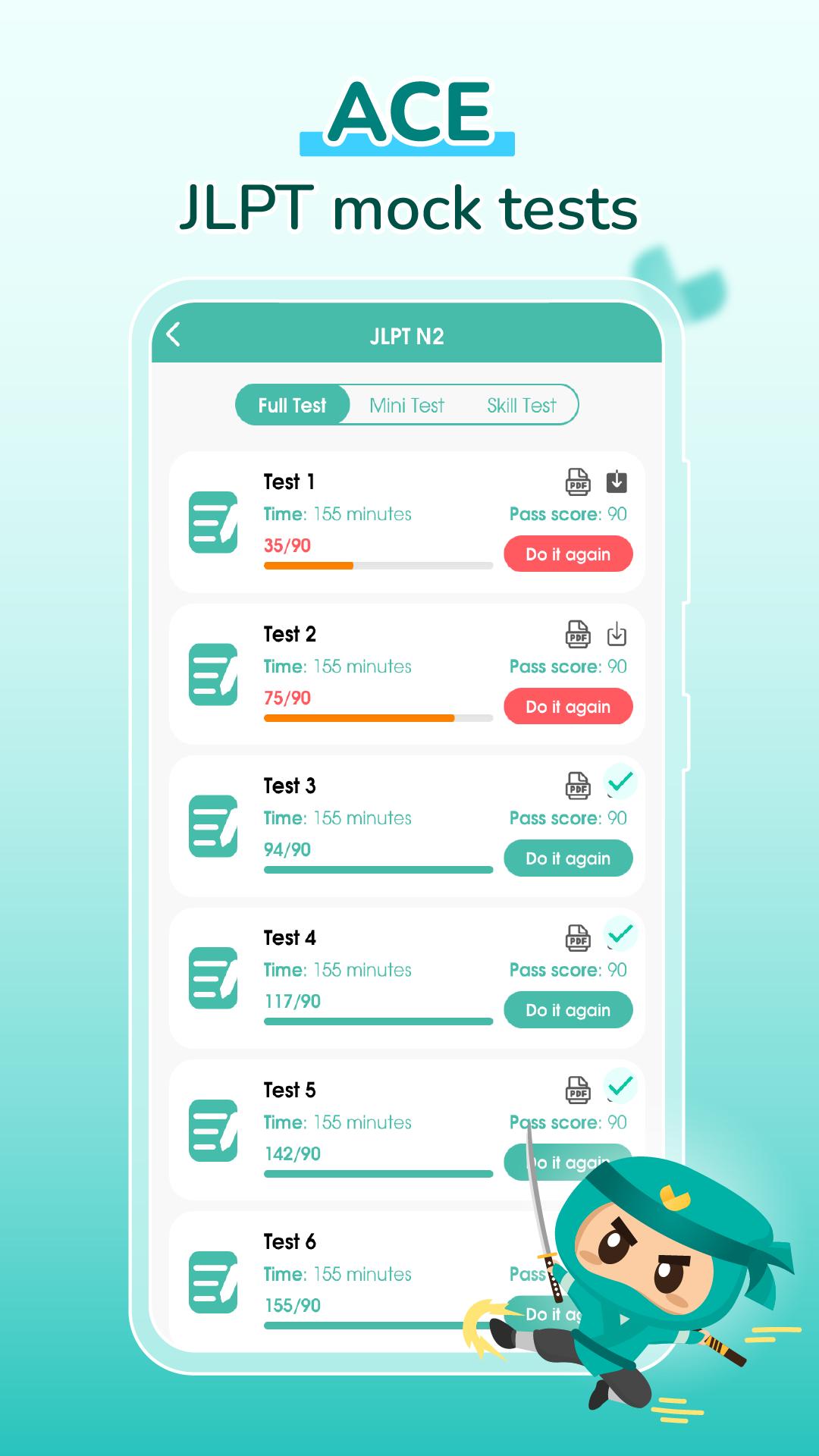 Download Migii JLPT: JLPT test N5-N1 android on PC