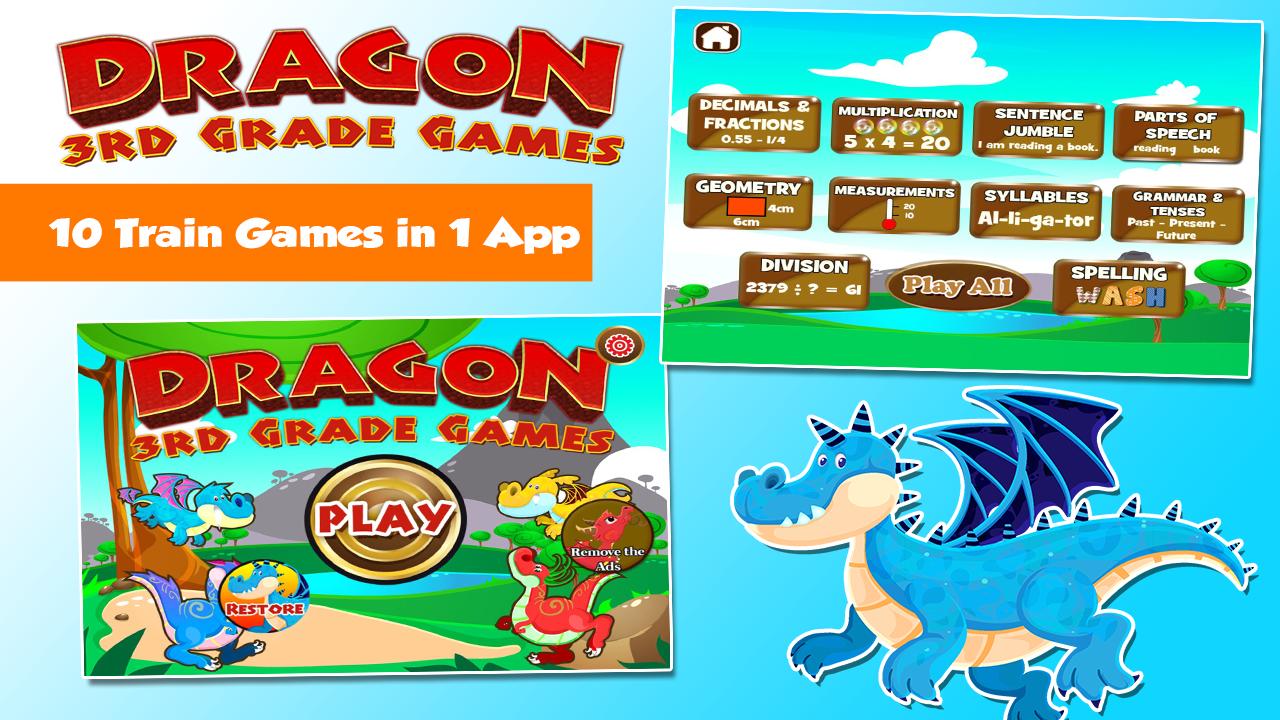 Download 3rd Grade Dragon Kids Games android on PC