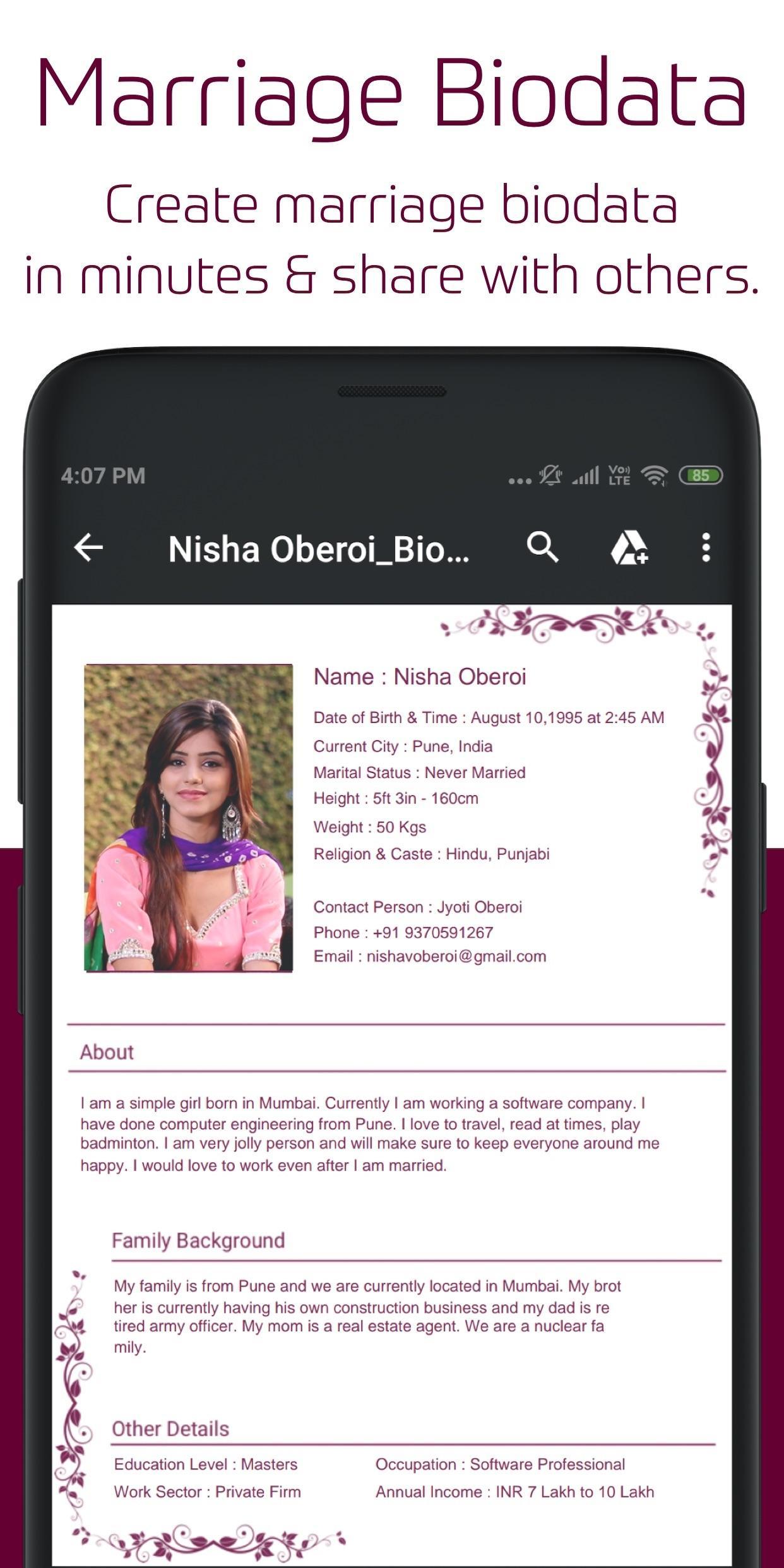 Descargar Marriage Biodata Maker App with Photo en PC | GameLoop Oficial