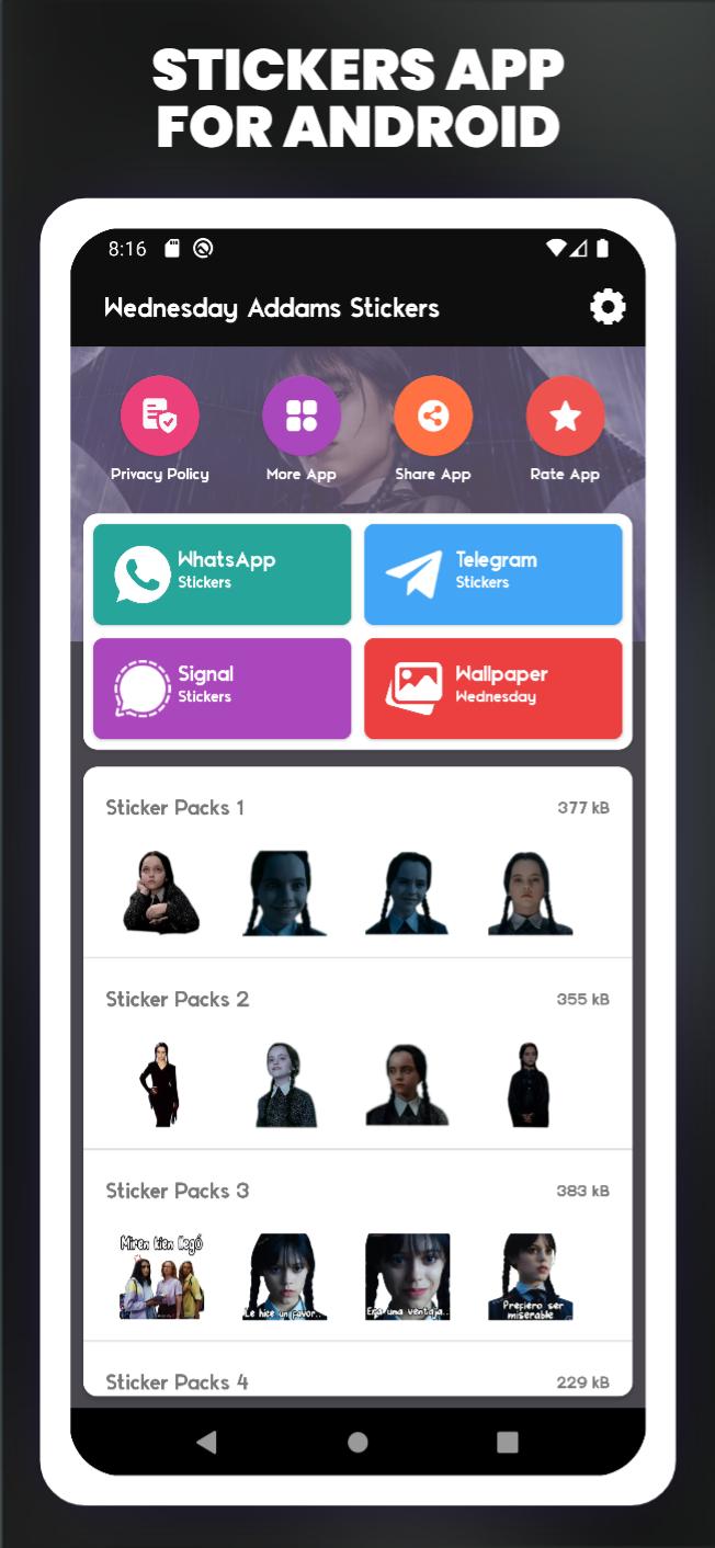 Descargar Wednesday Addams Stickers en PC | GameLoop Oficial