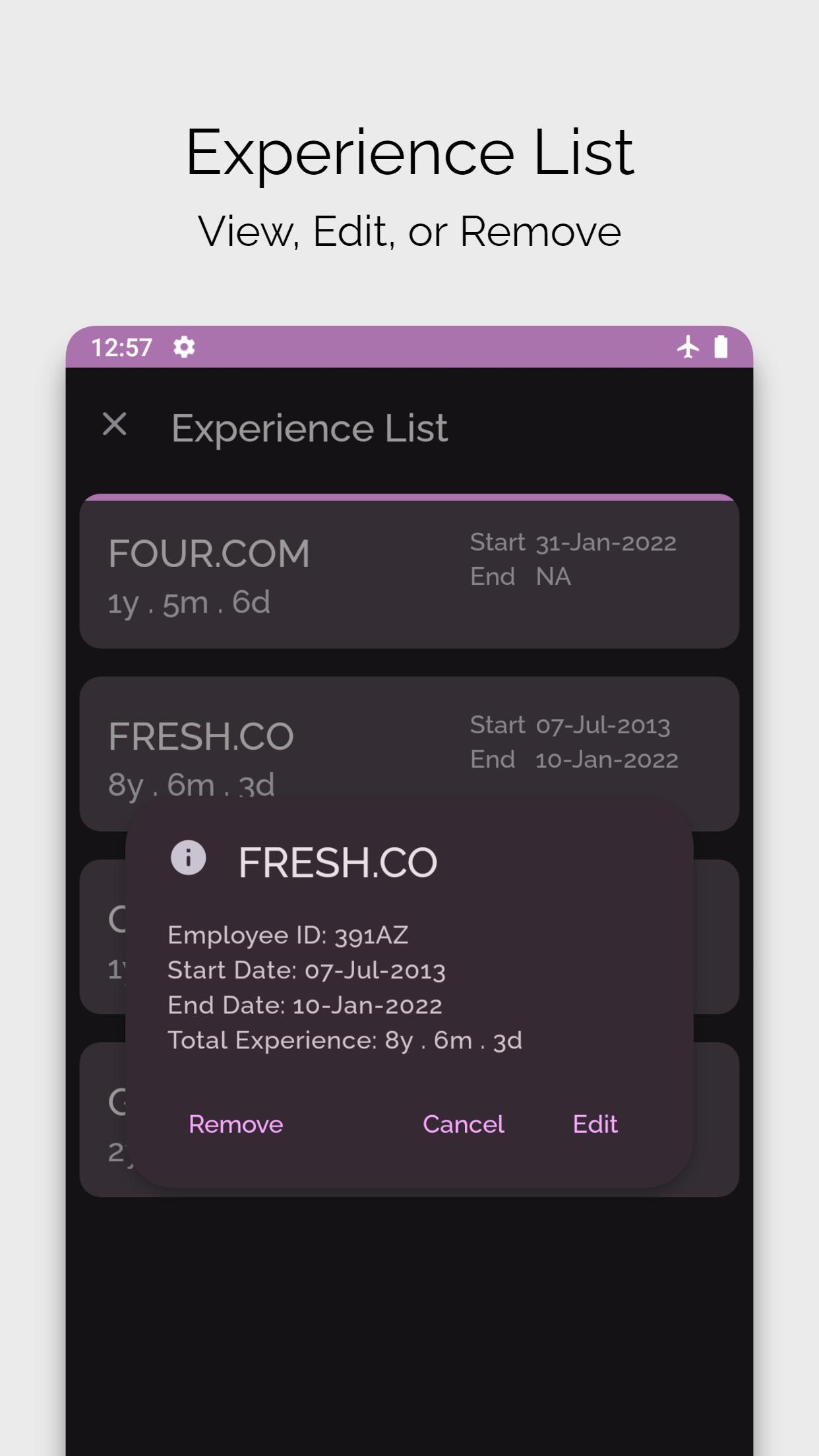 Download Work Experience Calculator android on PC