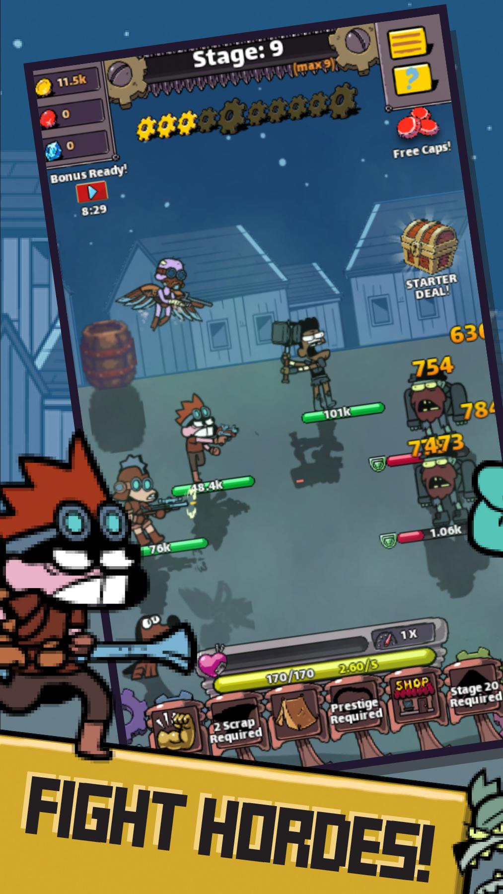 Download Steam Town Heroes: Idle Zombie RPG android on PC