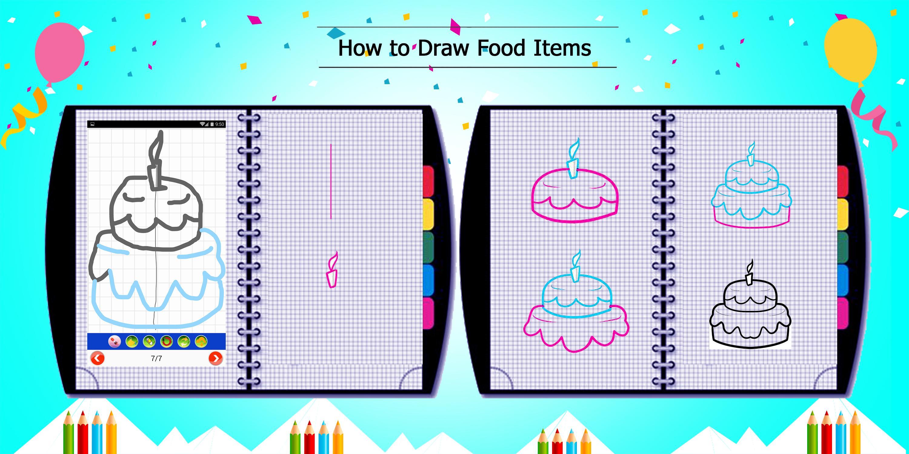 Download How To Draw Food Items Step By android on PC