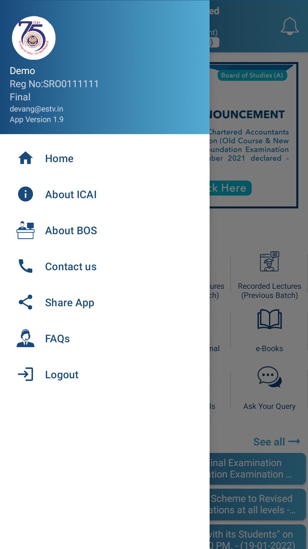 Download ICAI BOS android on PC