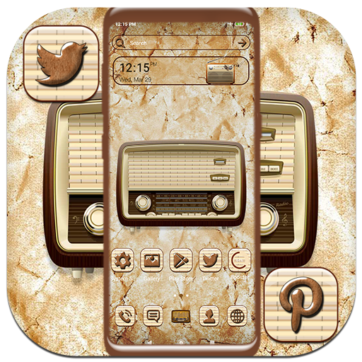 Download Vintage Radio Launcher Theme android on PC
