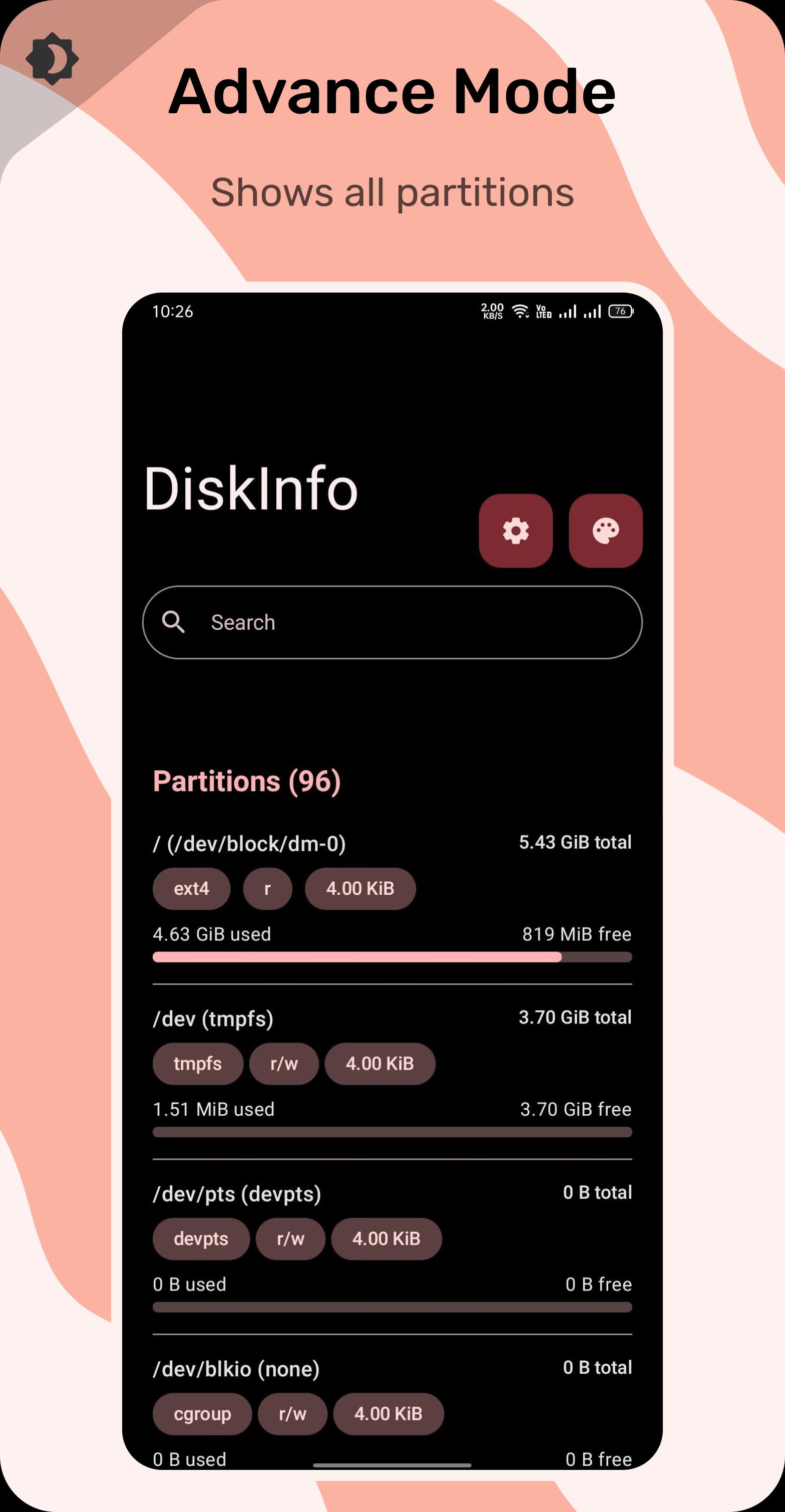Download DiskInfo android on PC