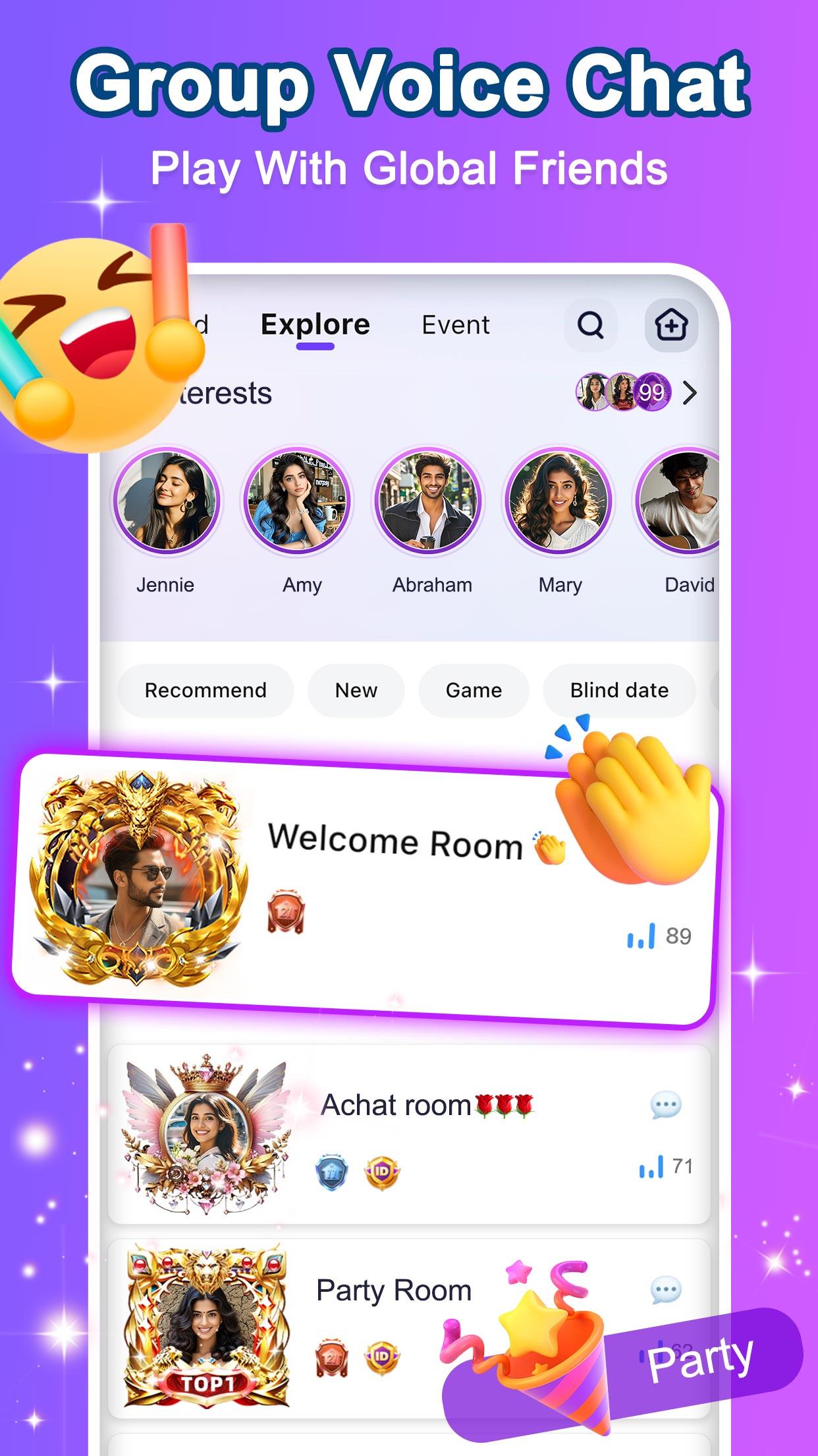 Download Achat - Global Voice Chat android on PC