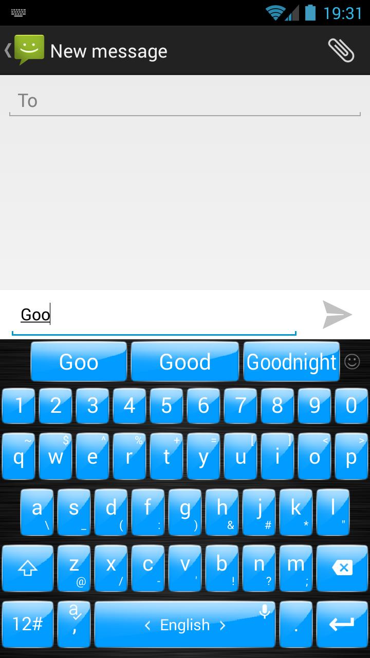 Download Keyboard Theme Gloss Azure android on PC
