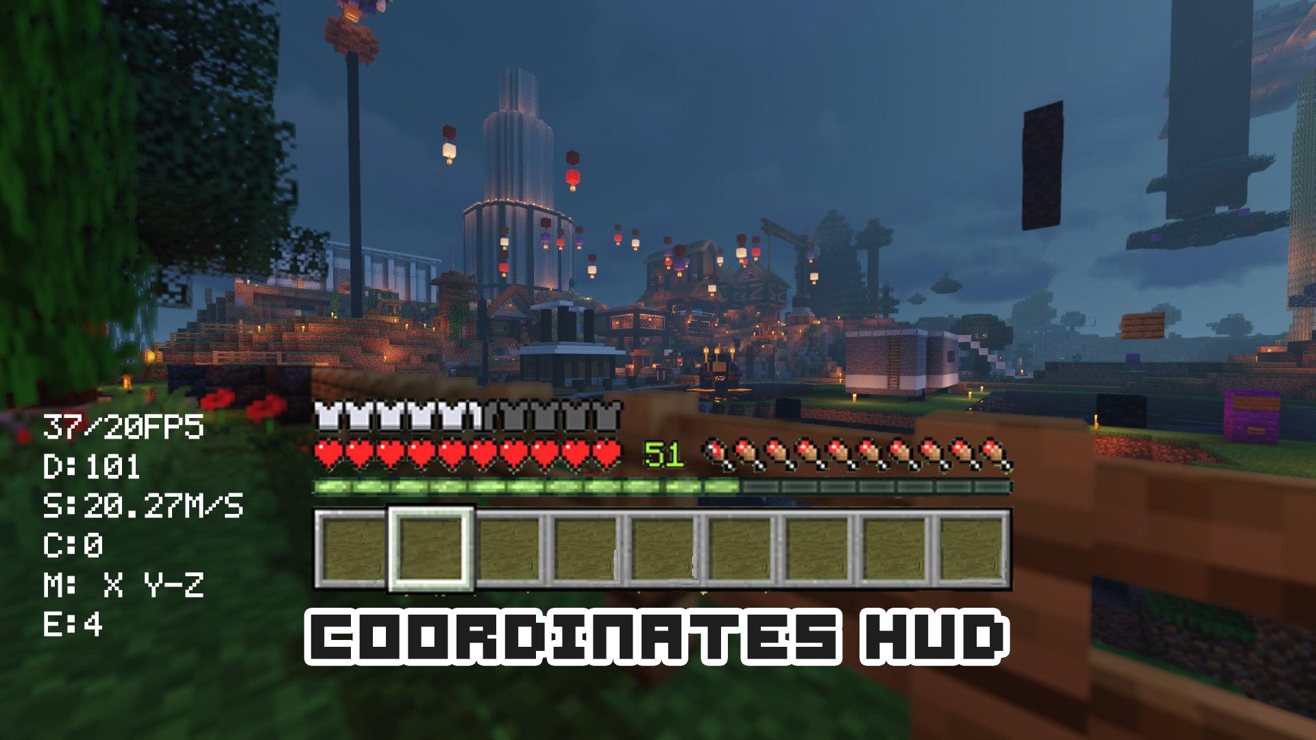Download Coordinates HUD Mod Minecraft android on PC