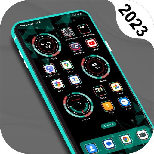 Download Nextron Launcher 2024 - Sci-fi android on PC