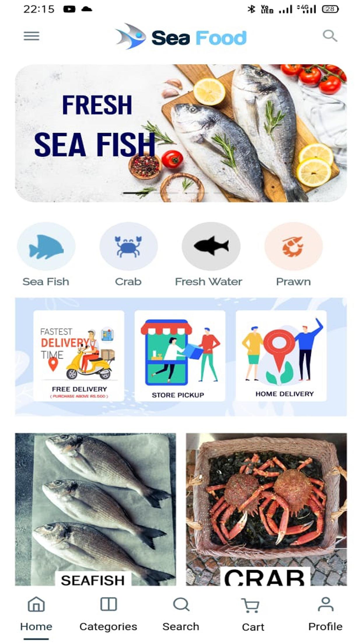 Download Sea Food App - Order Fish, Cra android on PC