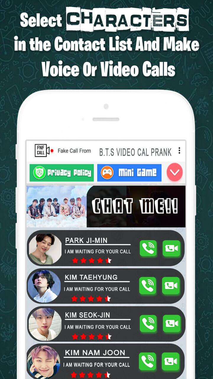 تنزيل Fake Call BTS Video Call Chat على جهاز الكمبيوتر | مسؤول GameLoop