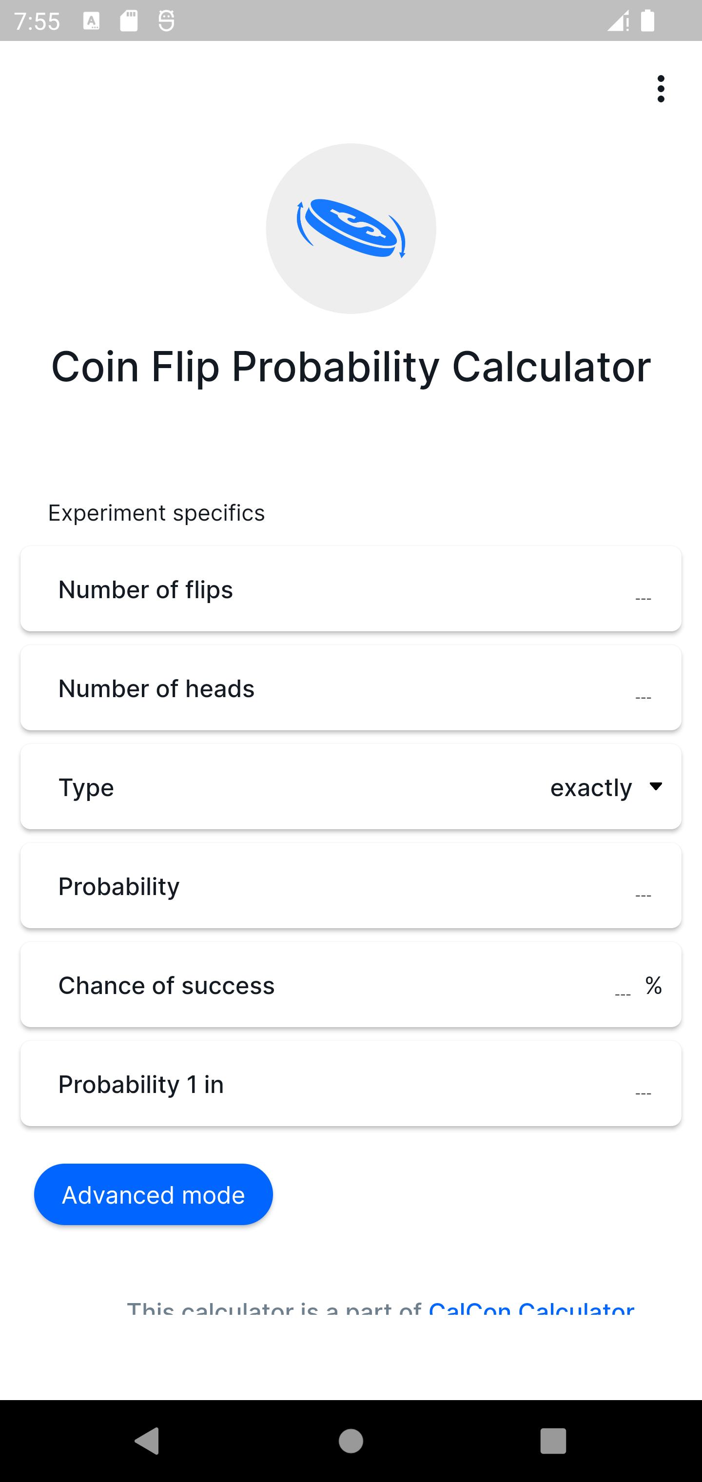 Download Coin Flip Probability android on PC