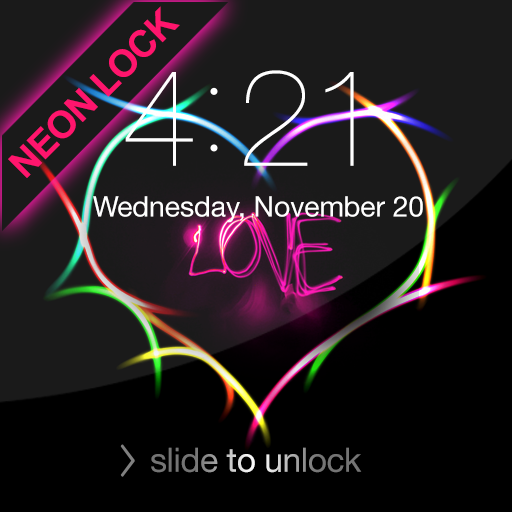 Download Love Neon Lock Screen android on PC