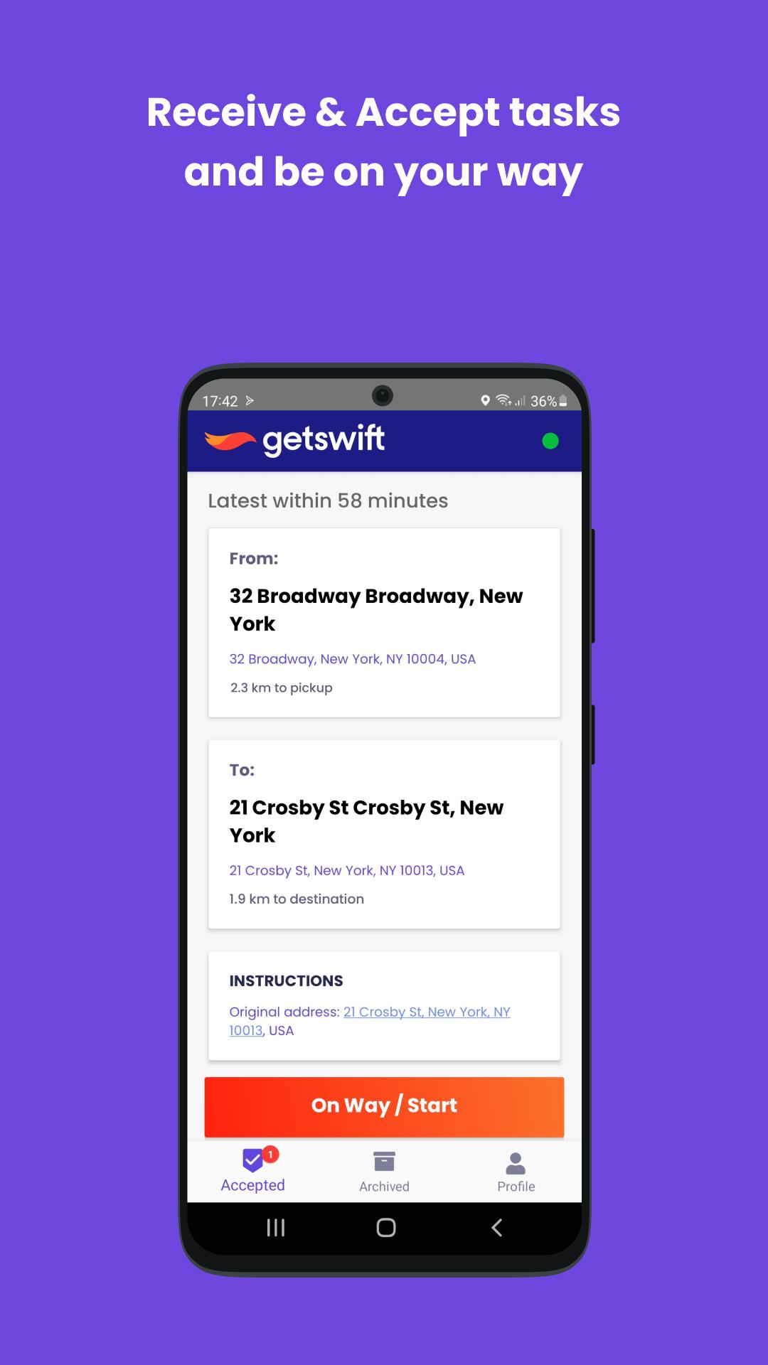 Download GetSwift Driver android on PC