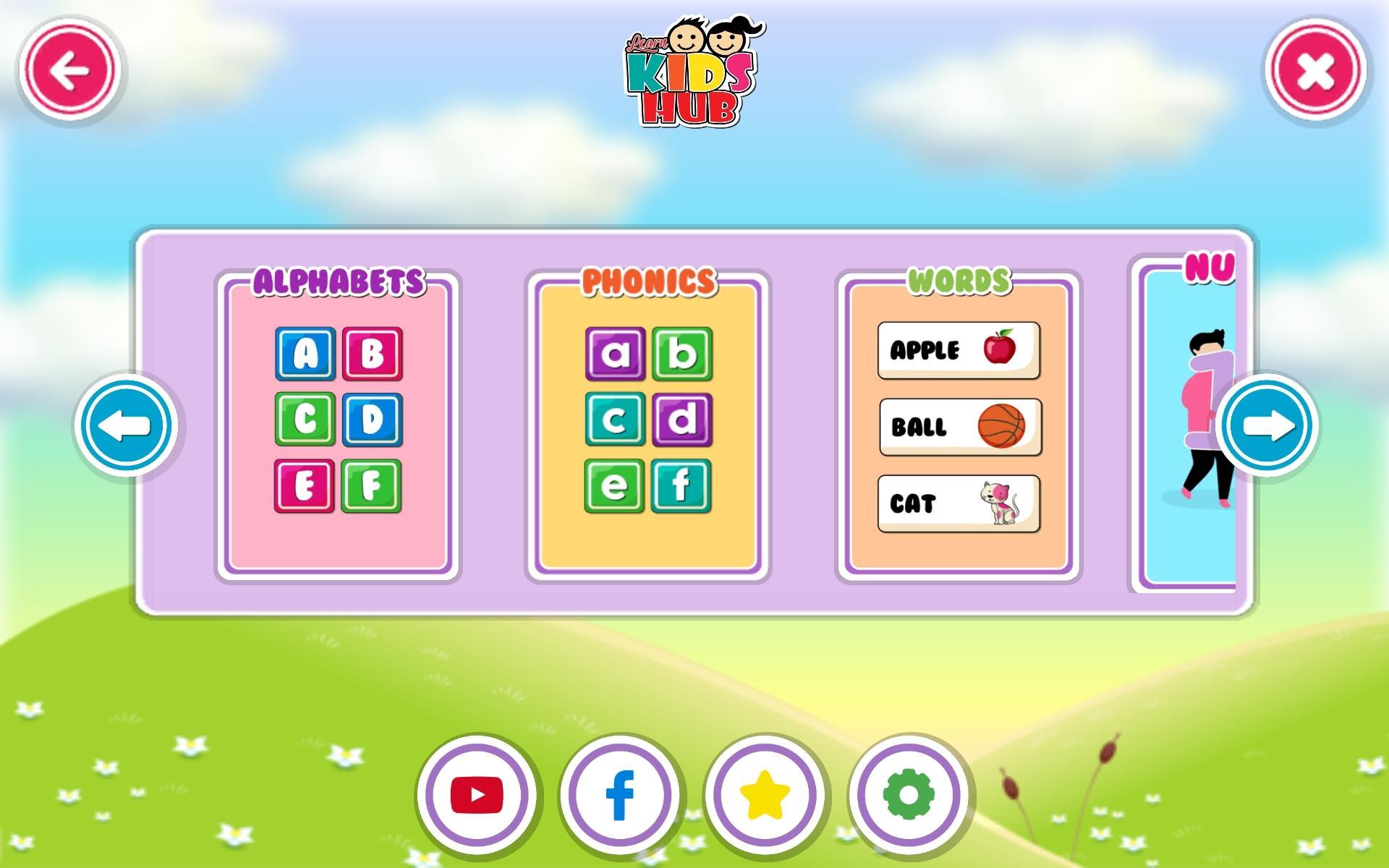 Download English learning kids game app android on PC