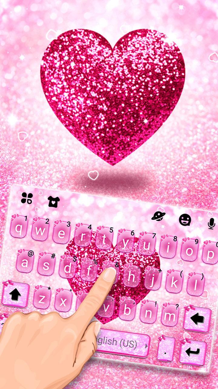 Baixe Tema Keyboard Pink Glitter Hea no PC | Oficial GameLoop