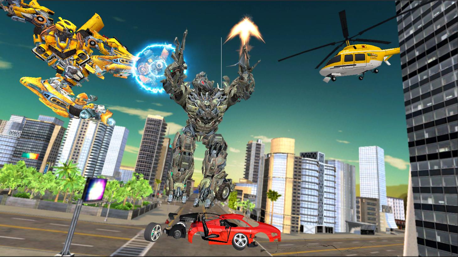 Download Flying Hero Robot Car Games android on PC