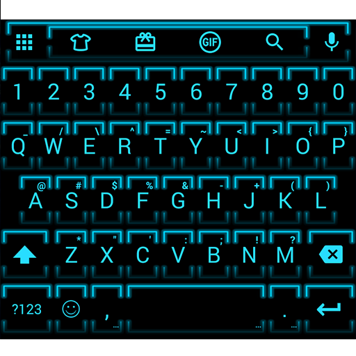 Download Emoji Keyboard Neon Blue 2 android on PC