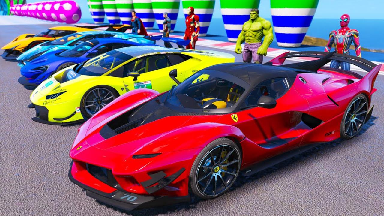 تنزيل Superhero Car Stunt GT Racing على جهاز الكمبيوتر | مسؤول GameLoop