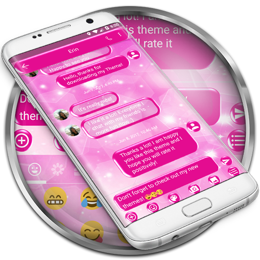 Download SMS Messages Sparkling Pink 2 android on PC