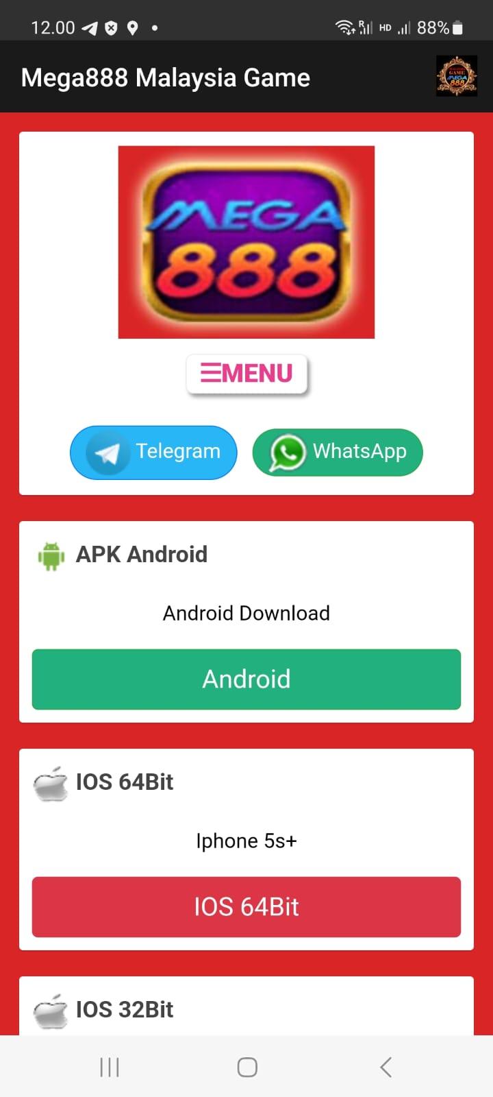 Download ORIGINAL MEGA888 App Malaysia android on PC