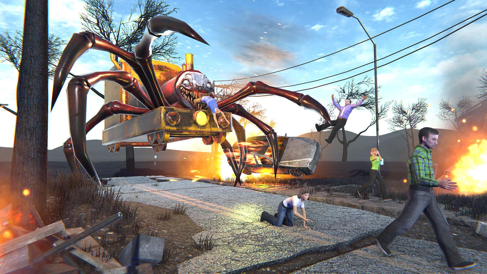 Download Scary Spider Train Survival 3D android on PC