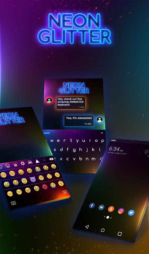 Download Neon Glitter Wallpaper android on PC